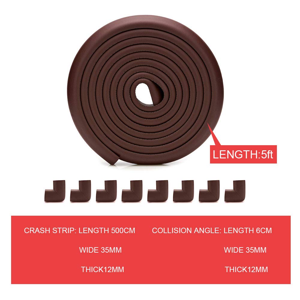 Edge Safety Corner Guards,Table Proofing Foam for Baby Safety, 16 ft Edge with 8 pcs Corner Cushions