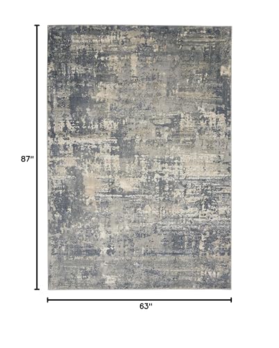 Nourison Concerto Abstract Grey/Beige 5'3" x 7'3" Area -Rug, Easy -Cleaning, Non Shedding, Bed Room, Living Room, Dining Room, Kitchen (5x7)