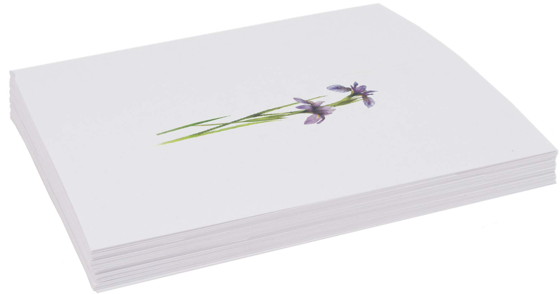 Wispy Purple Iris Flowers Place Cards, Set of 25, Pre-cut and Scored - Wedding, Party, Dinner, and Special Events - Made in the USA