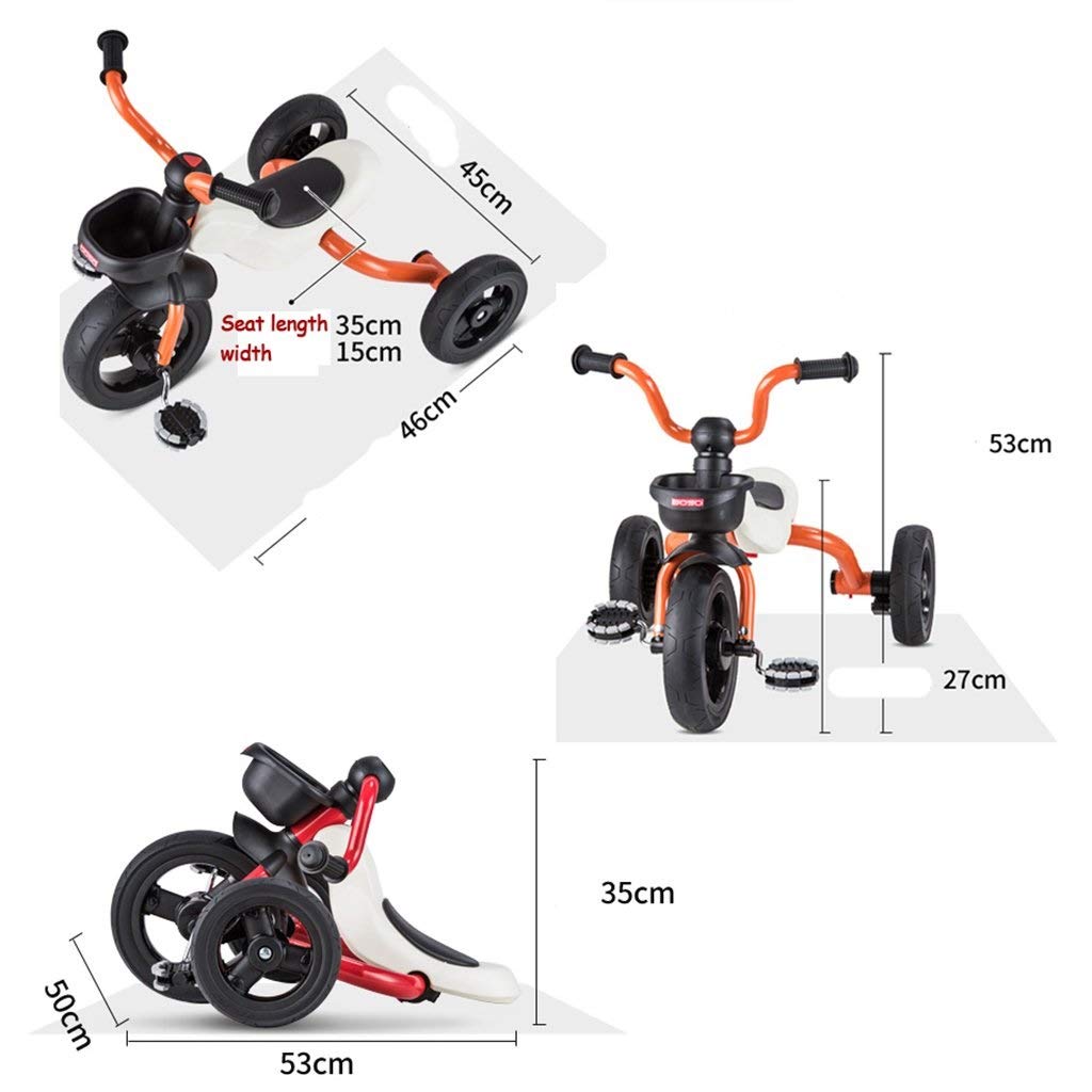 Ygqtbc Children's Tricycle,Perfect for Beginner Riders Ages 2+ β Encourages Active Play β Durable Design with Built-in Safety Features β Comfortable Ride (Color : B)