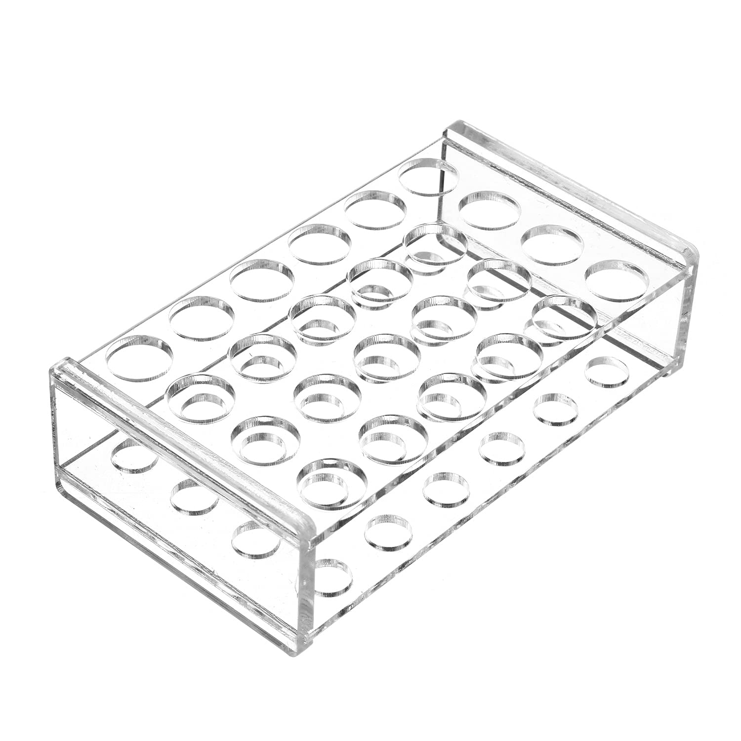 Othmro 2pcs Transparent Acrylic Test Tube Holder Rack,Centrifuge Tube Holder,Plastic Stand for Labortory Holder 14mm 24Holes Suitable for 5ml Test Tubes