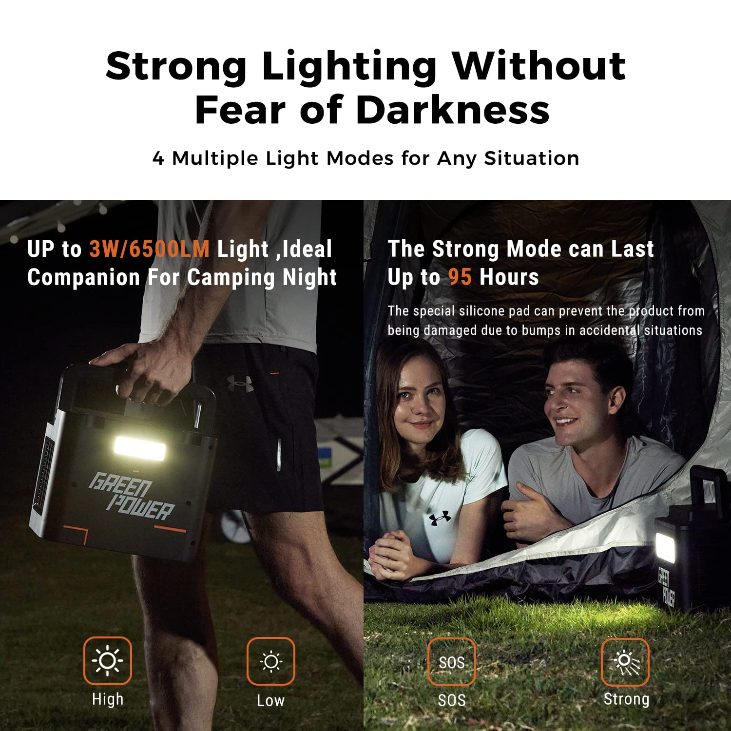 Green Power 320Wh Portable Power Station LiFePO4 Solar Generator With 2 AC Outlet 110V/320W Pure Sine Wave and Wireless Charging for Outdoors Camping Travel Hunting Home Emergency (Grade A Cells)