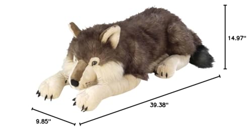 Wild Republic Jumbo Wolf Plush, Giant Stuffed Animal, Plush Toy, Gifts for Kids, 30 Inches