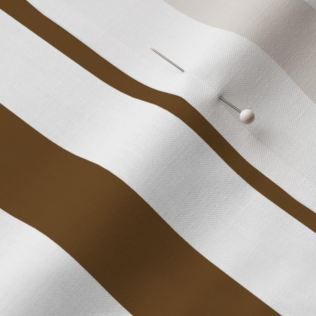 Spoonflower Fabric - Stripes Vertical Dark Brown White Browns Printed on Petal Signature Cotton Fabric Fat Quarter - Sewing Quilting Apparel Crafts Decor