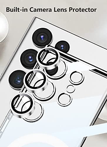 LZGHOYF Galaxy S23 Ultra Case, Clear Case for Samsung Galaxy S23 Ultra Built-in Camera Lens Protector Magnetic Case Compatible with MagSafe Elegant Protection Case Cover - Gold