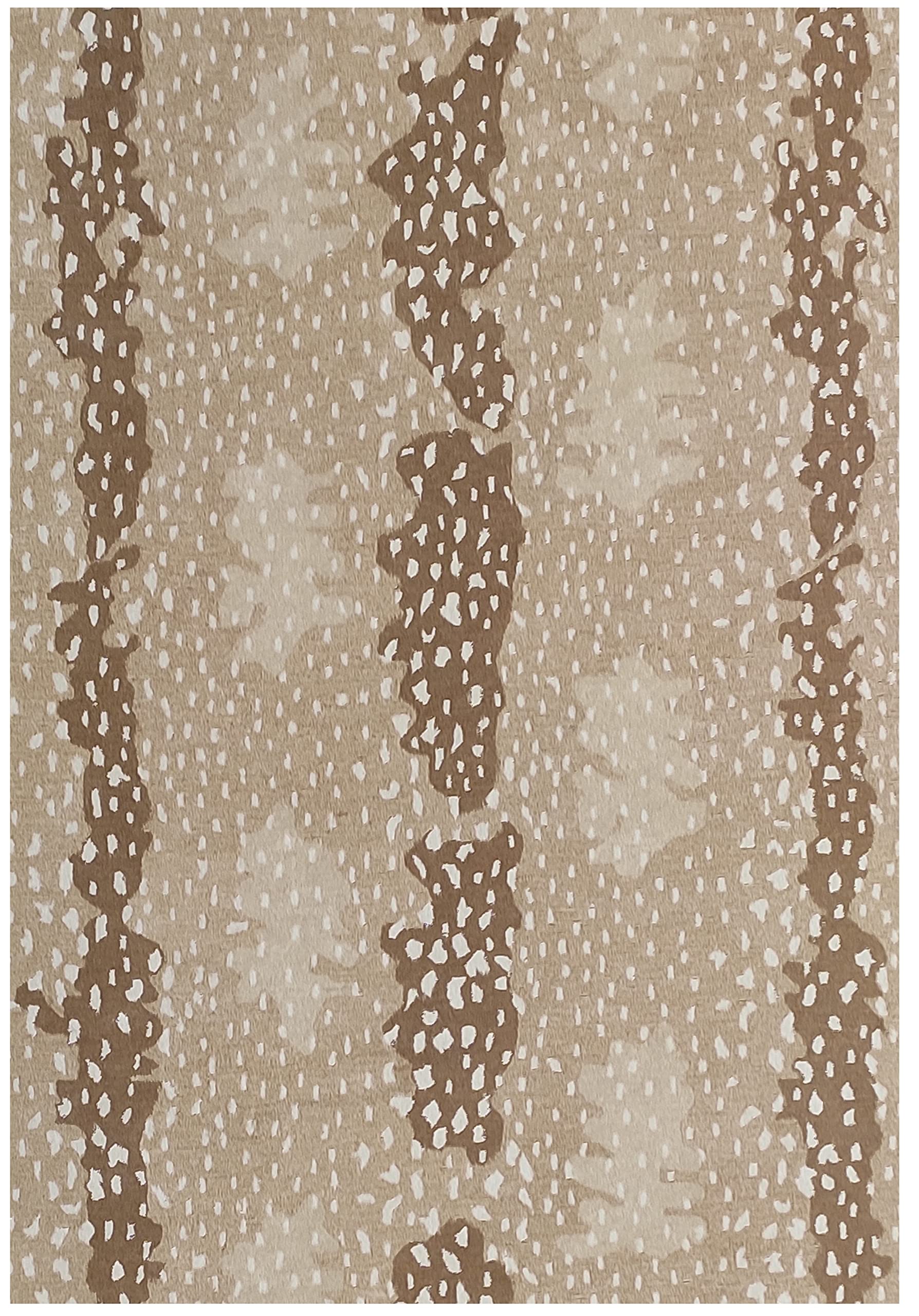 Handmade Area Rug Antelope Cheetah Hand Tufted Wool Animal Design Beige 3x5 5x8 8x10 9x12 2.5x8 (5 feet x 8 feet)