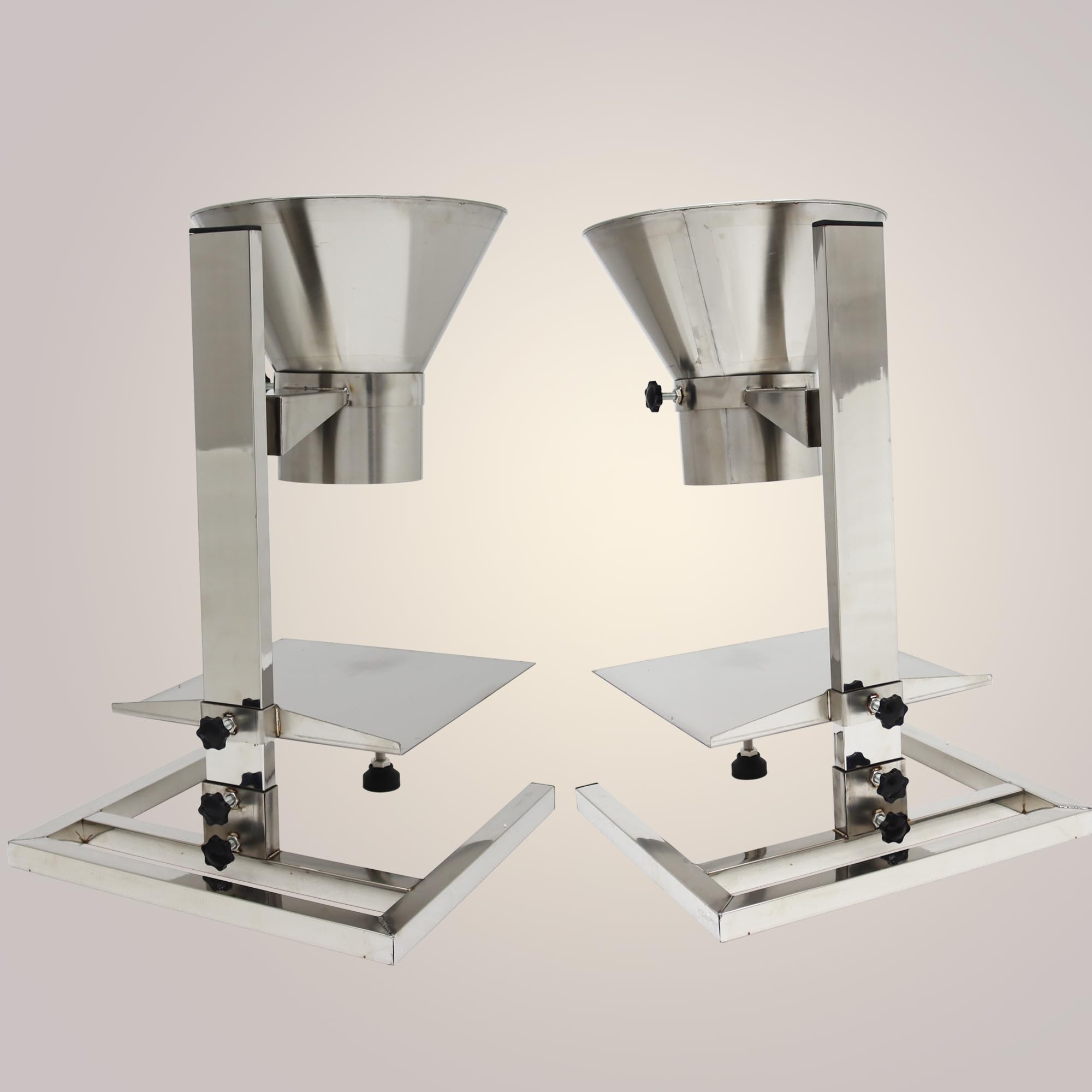 HQHAOTWU Stainless Steel Funnels with Support Stand Dispensing Funnel Stainless Steel Feeding Hopper for Powder Paste Liquid and Granule 5.5 in