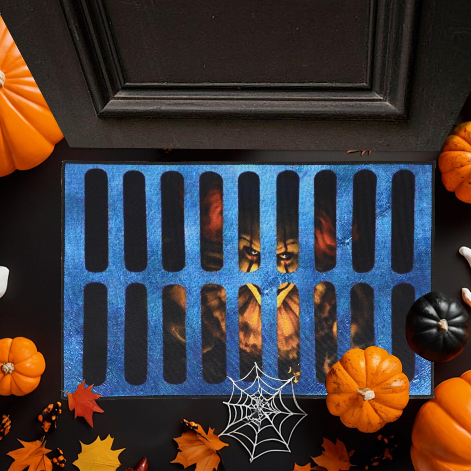 MISEDI Halloween 3D Illusion Clown Door Mat, Halloween Door mat, Halloween Clown Sewer Doormat, Horror Movie Clown Halloween Area Rug Decorations Indoor and Outdoor Welcome Doormat (B/19.7inx31.5in)
