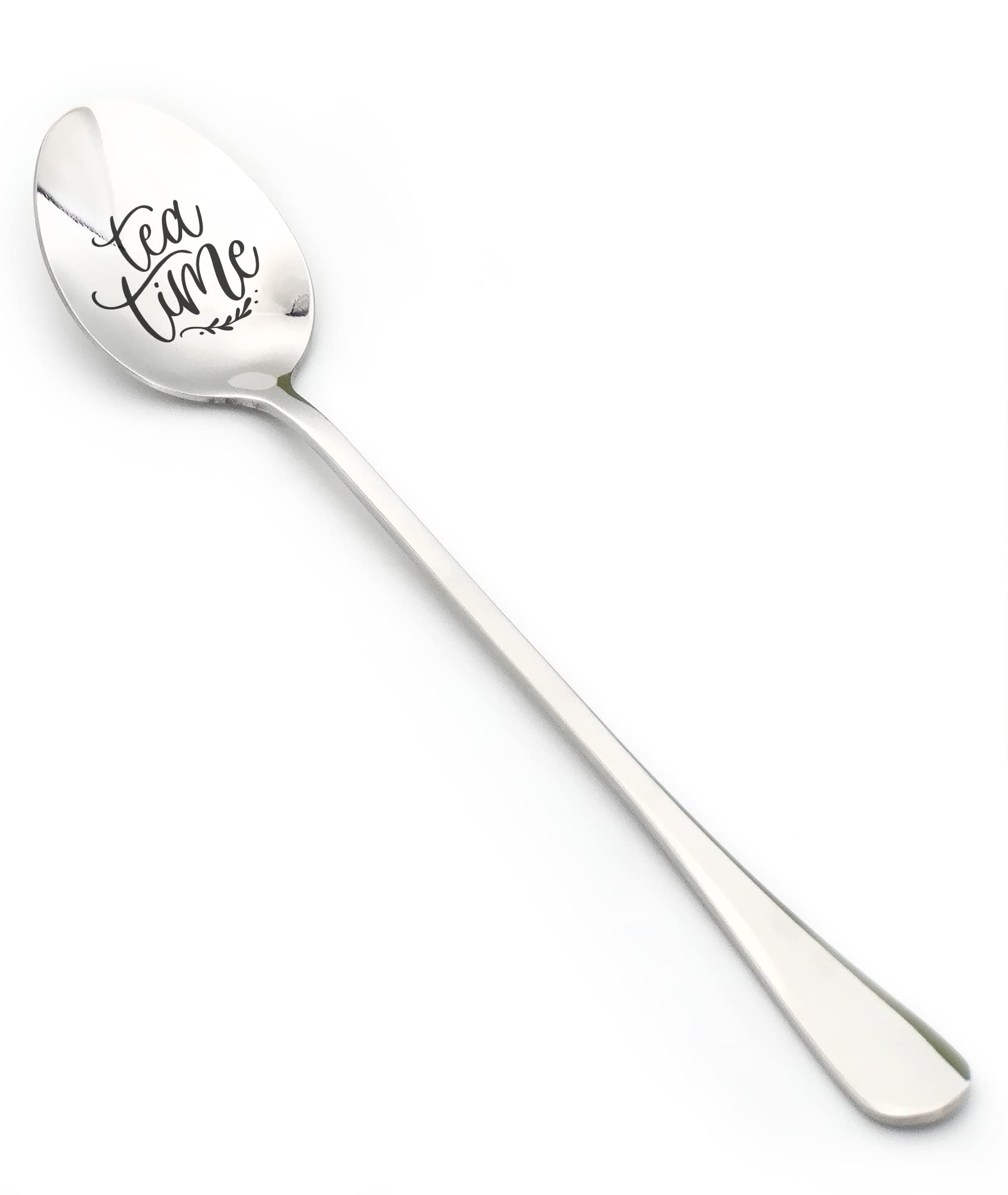 Funny Tea Time Spoon - Engraved Stainless Steel Spoon with Humorous Quote - Great gift for Tea Lovers, Bookworms and Friends