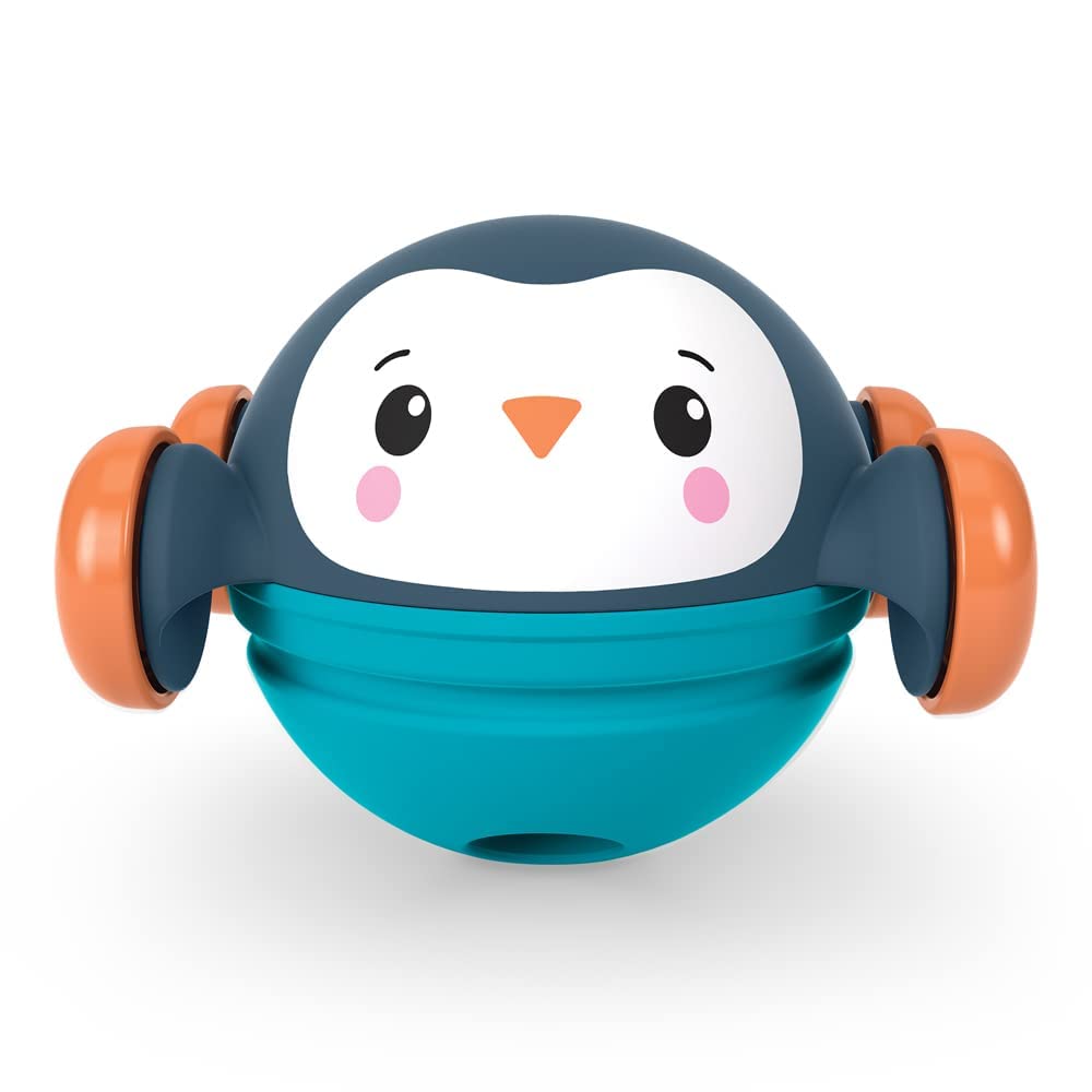 Fisher-Price Roll, Pop & Zoom Friends ~ Blue Penguin ~ Crawl After Toy for Babies 9 Months and Up ~ Develops Sensory Skills