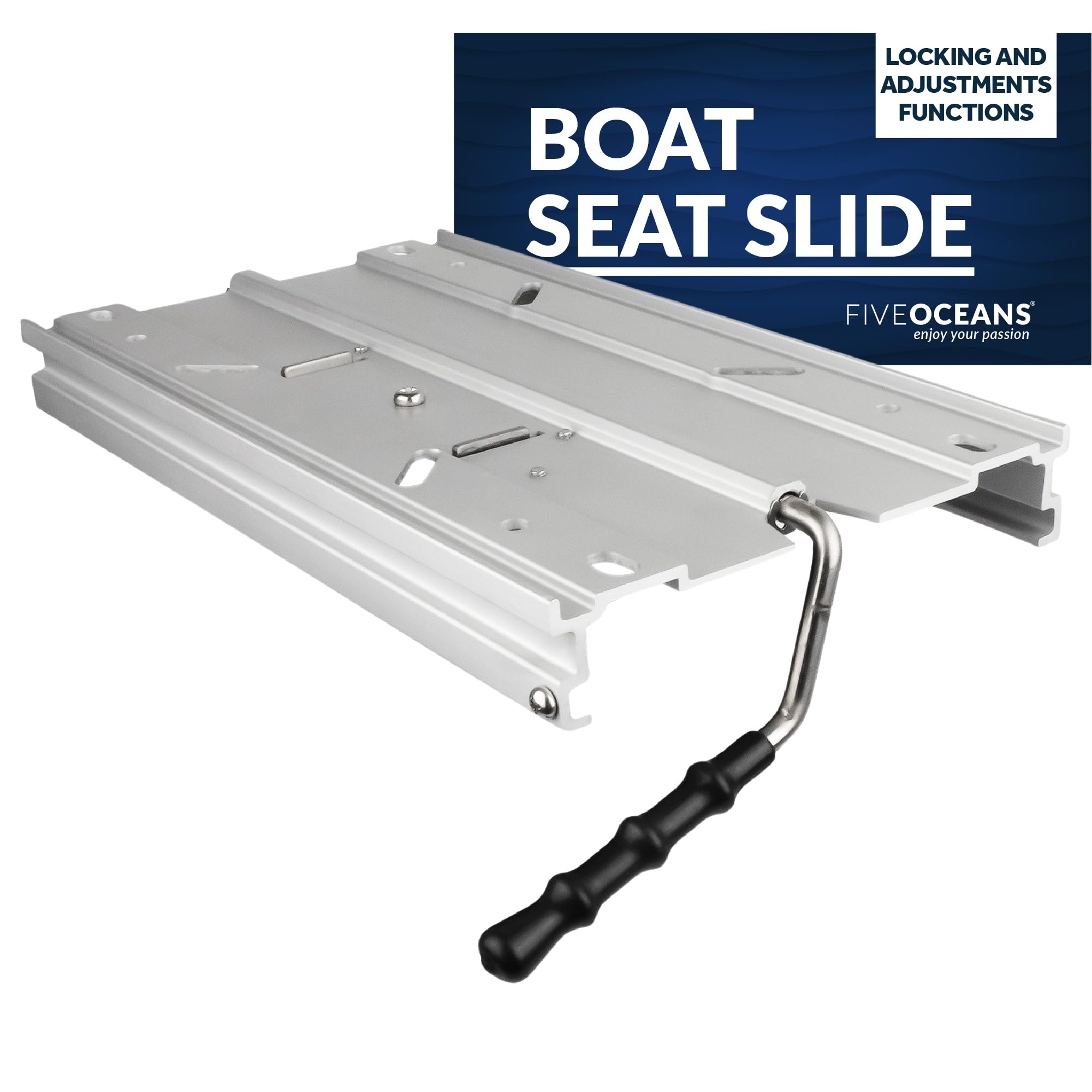 Five Oceans FO4478 Marine Boat Seat Slide with locking and adjustments functions (for FO-4476 & FO- 4477)