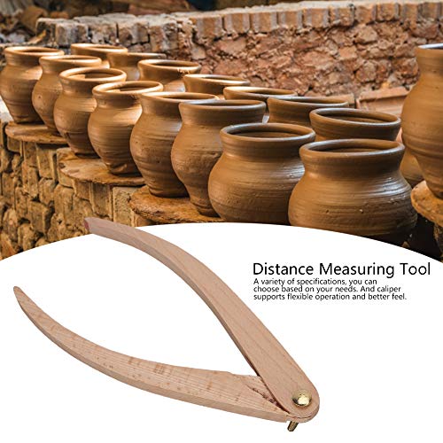 Jeanoko Solid Wood Caliper Positioning Distance Measuring Tool Wooden Pottery Tools for Ceramic Production Measurement(8-inch Wooden Caliper)
