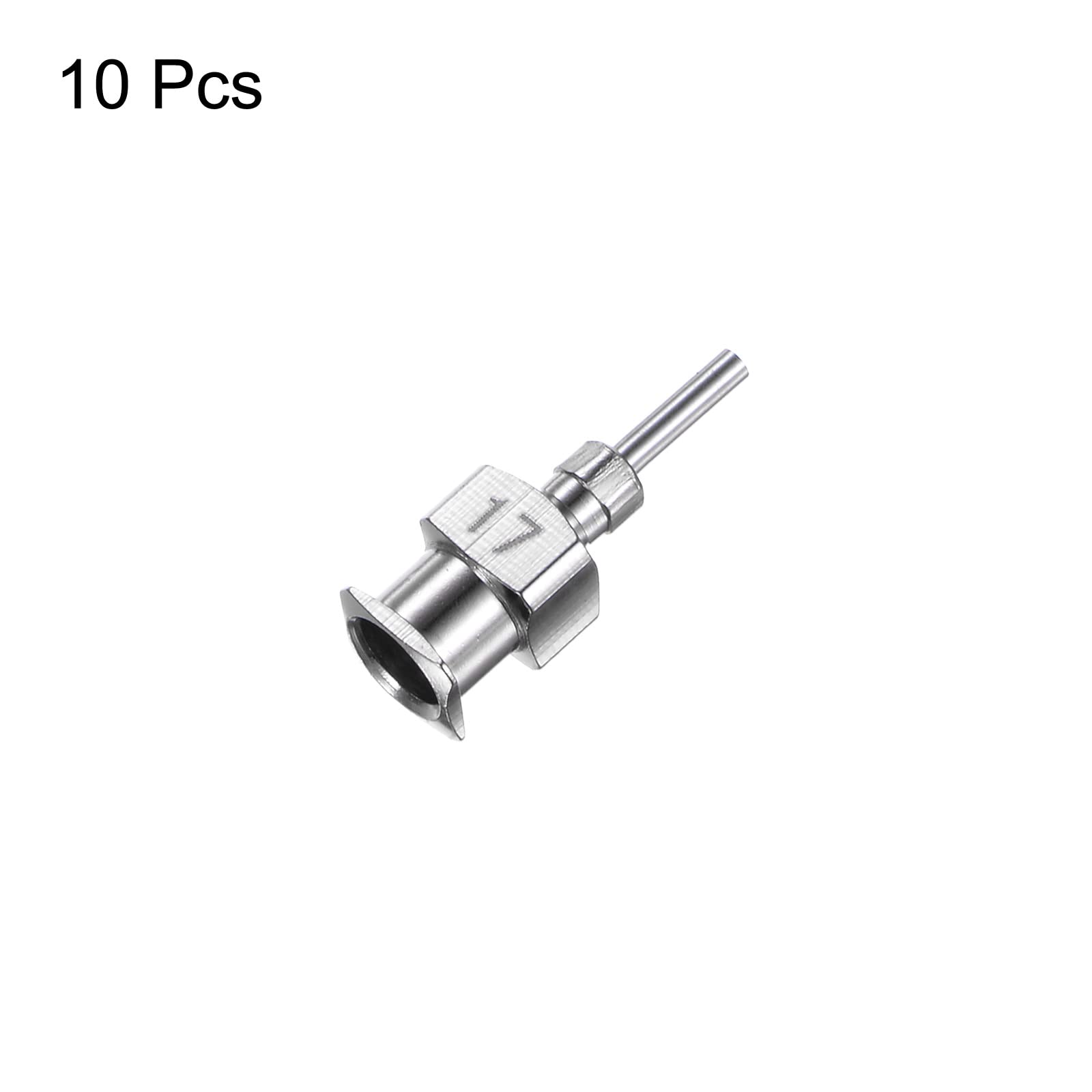 HARFINGTON 10pcs 17Gauge Stainless Steel Dispensing Needles, 1/4" All Metal Glue Needle Tube Blunt Tips Luer Lock for Thick Liquids, Ink, Glue, Lab Use