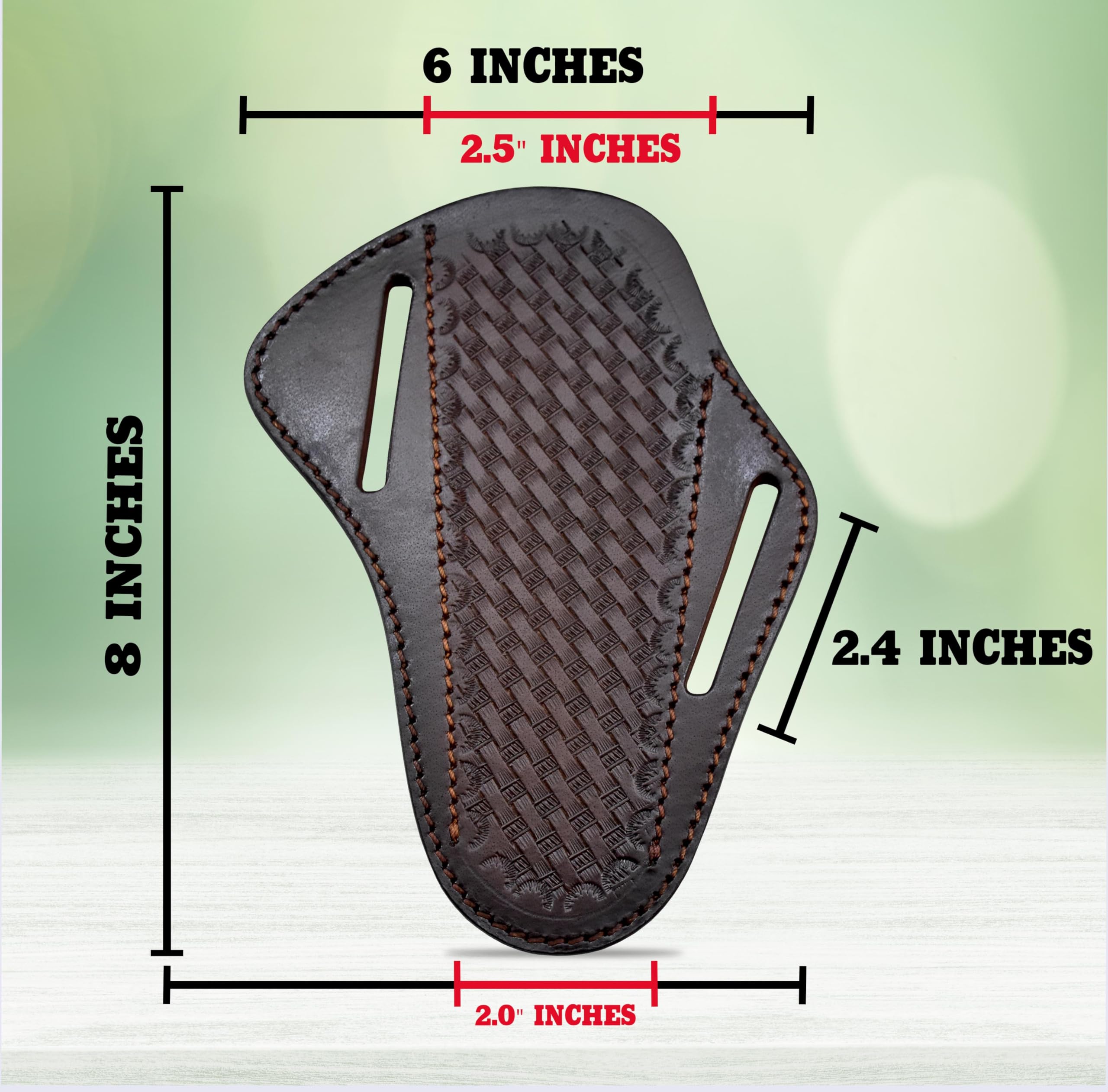 Hercules Knives Custom Leather Sheath Slanted Pancake Tooled Leather Sheath/Camping Knife Sheath/Hunting Knife Sheath 100% Real Laether Cover/Both Side Carry Design