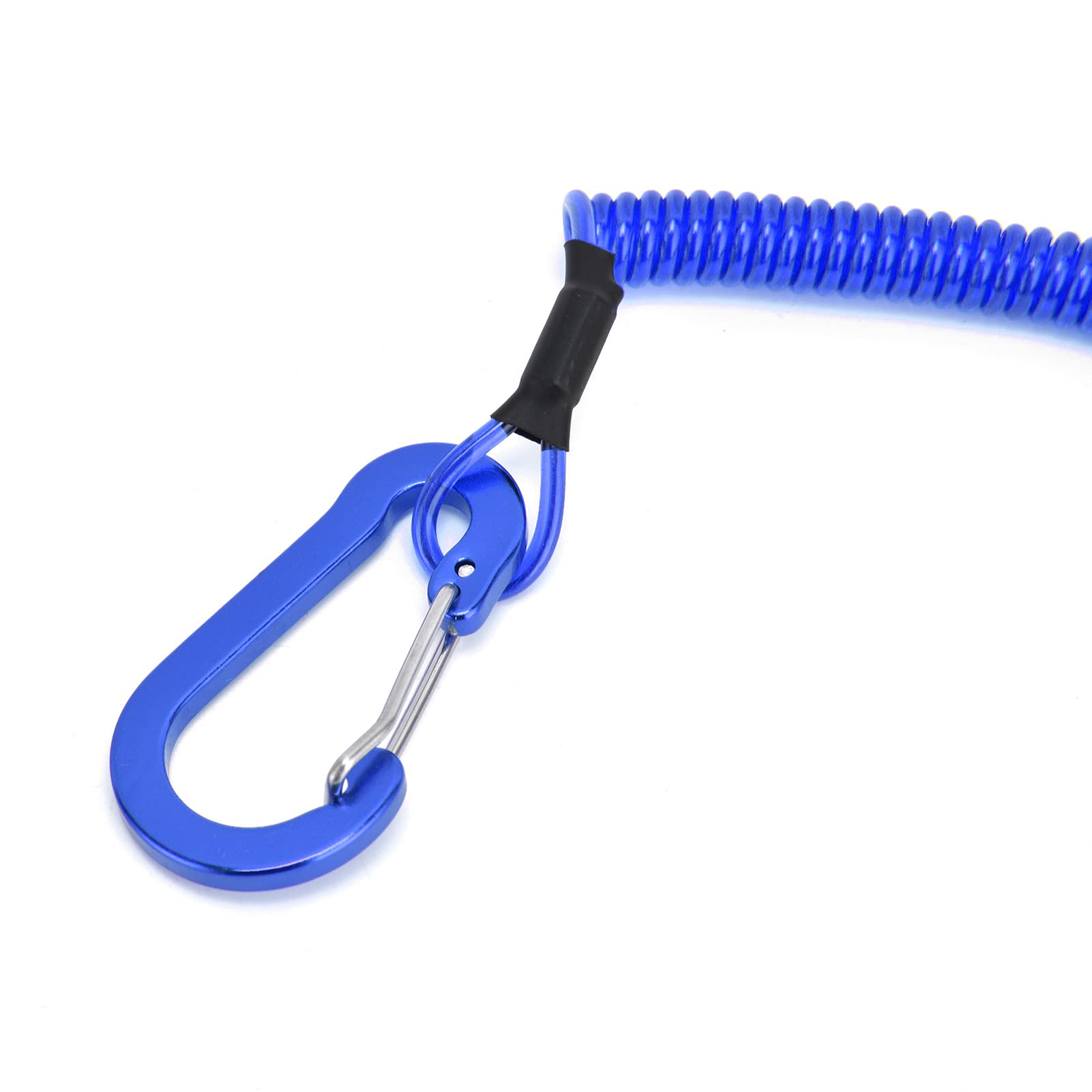 Fishing Lanyards, TPU Coating Material Spring Coil Keychain Practical Elastic for Offices for Homes for Workshops for Shopping Malls(blue)