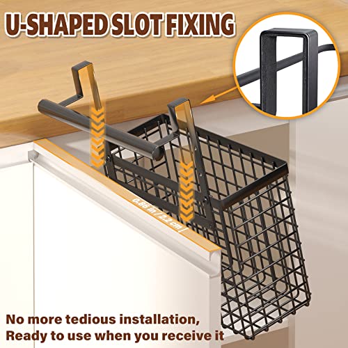 DLCBROUS 2 Pack Cabinet Door Organizer, Cabinet Door Organizer with Towel bar, Cutting Board Organizer, for foil, Cling Film, Baking Tray, Ingredient Storage
