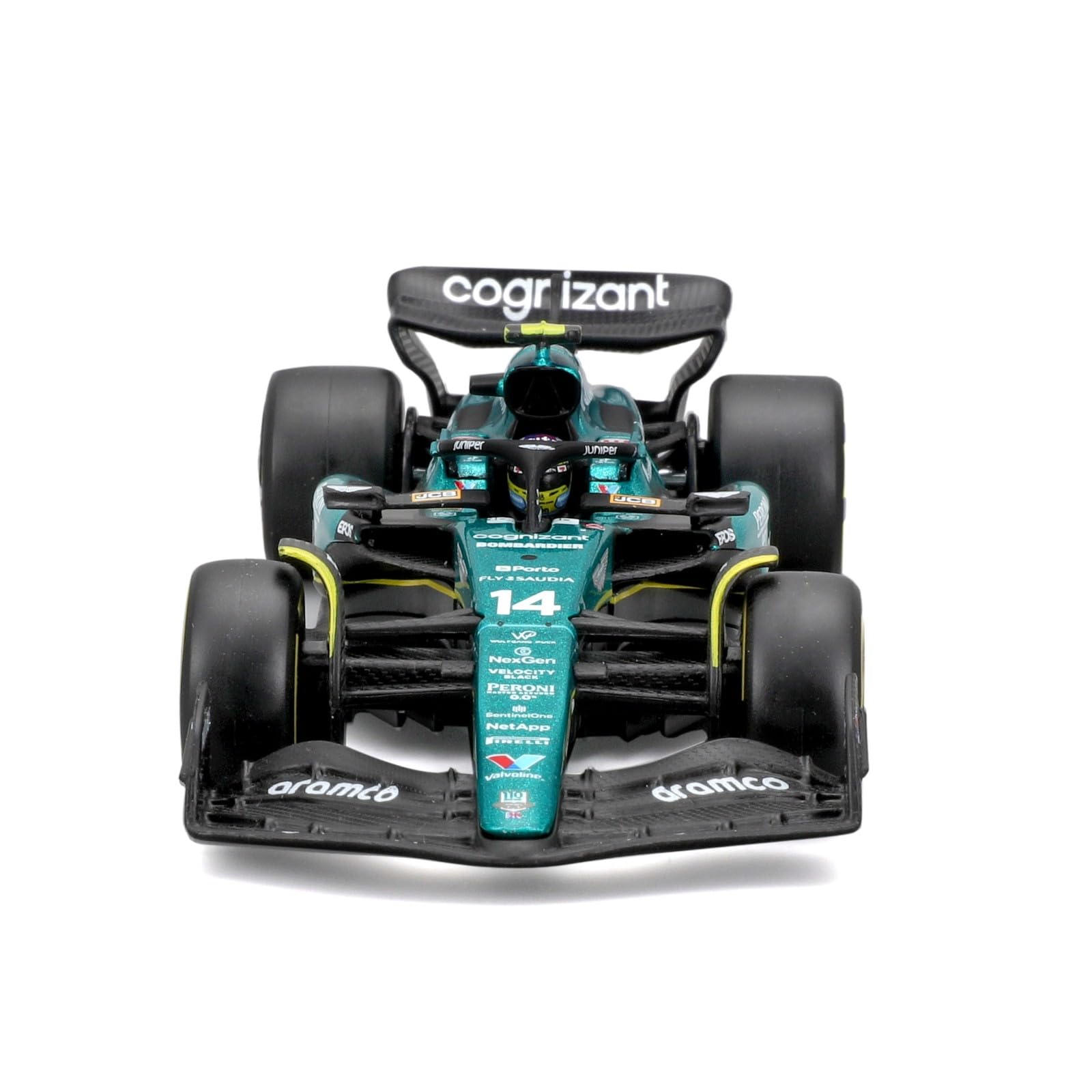 HTLNUZD 2023 Bburag New 1:43 F1 AMR23#14 Alonso Alloy Car Model Formula Racing for DieCast 1/43 Aston Martin #14 Acrylic Packaging Version Static Adult Collection Gift