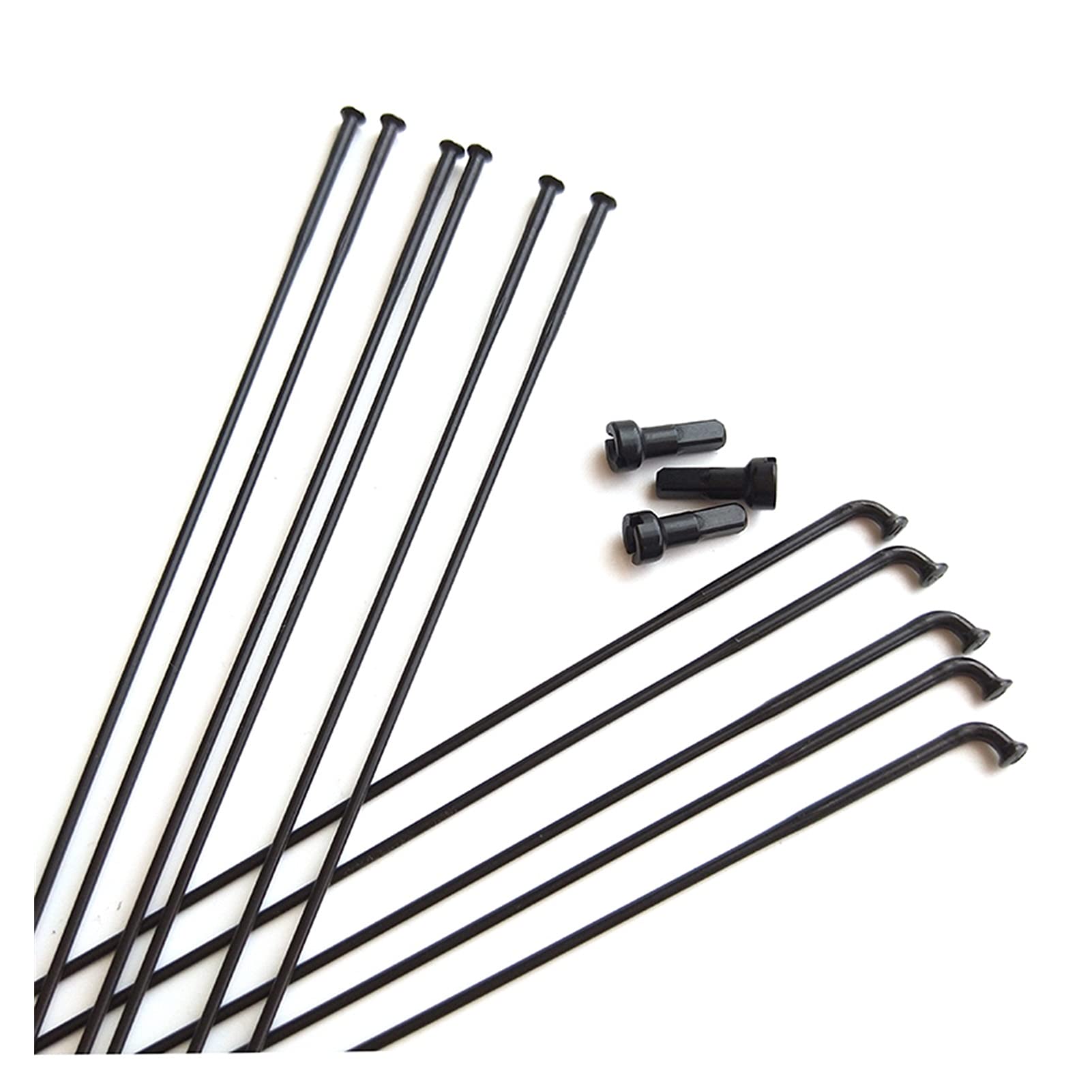 FIZZOQI Bicycle Spokes MTB Road Bike Straight Pull J-Bend Rays 14G Round Black Triple Butted Stainless Spokes for MTB and Motorcycles (Color : Straight Pull 10pcs)