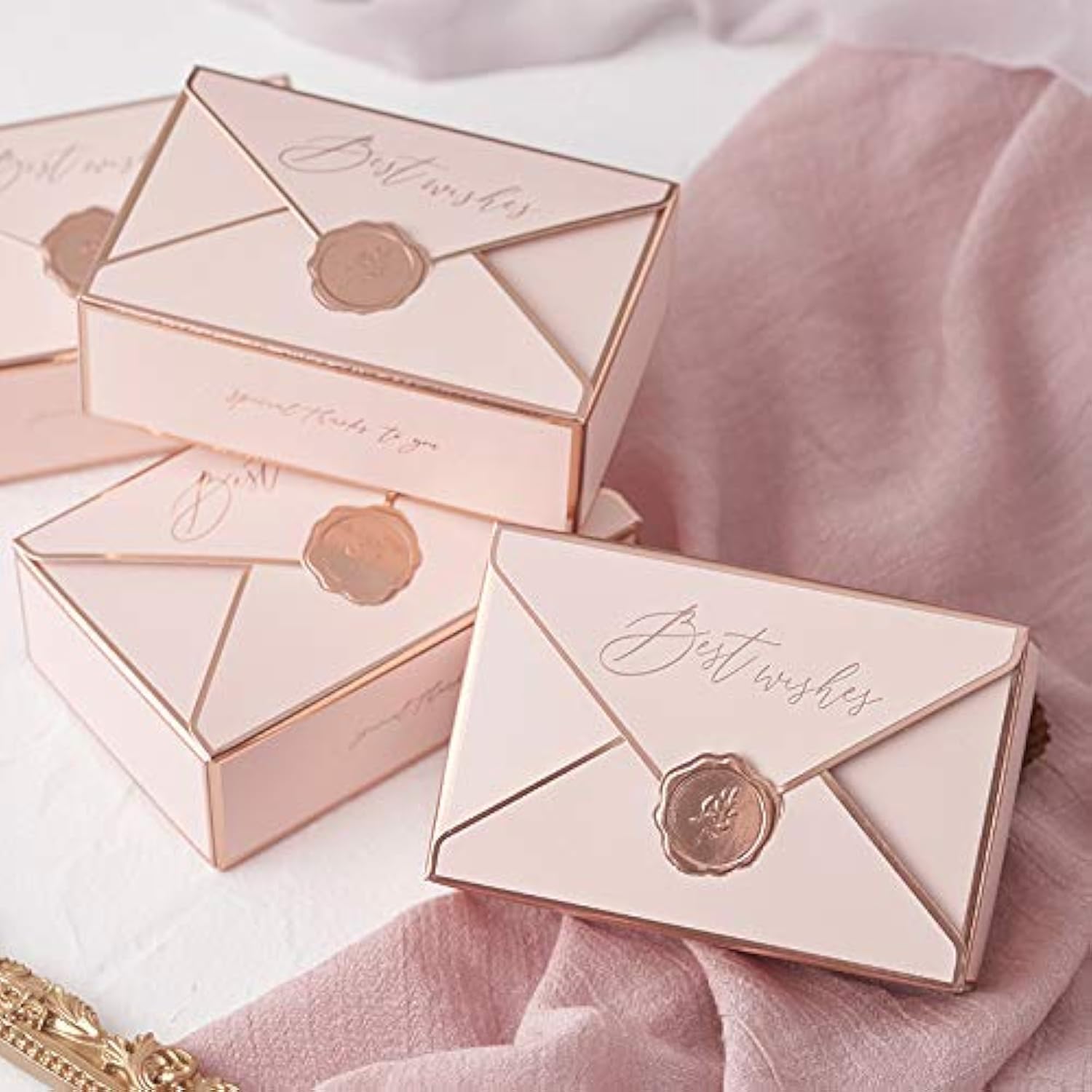 POTTIIS 20Pcs Candy Box Cookie Gift Boxes,Romantic Wedding Favors Cute Chocolate Box for Wedding Bridal Birthday Party Supplies - Pink…