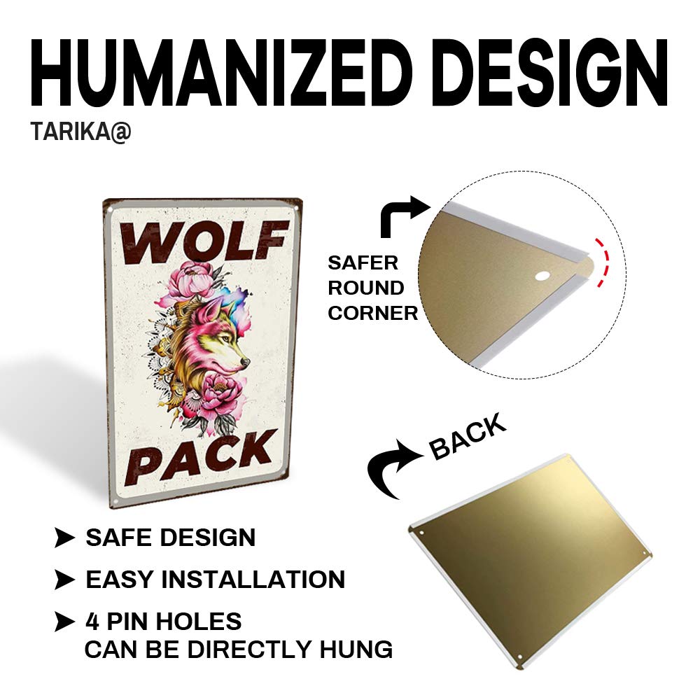Wolf's Pack 8X12 Inch Retro Look Tin Decoration Art Sign for Home Kitchen Bathroom Farm Garden Garage Inspirational Quotes Wall Decor