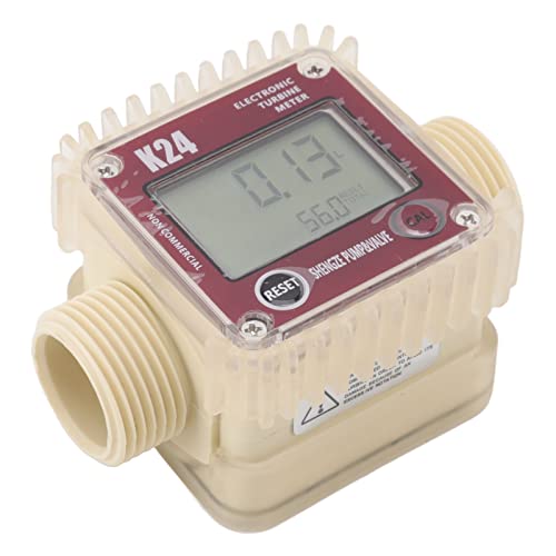 Honio Digital Fuel Flow Meter, Digital Turbine Flow Meter Modular Design Large LCD Display G1 Female Thread for Gasoline for Kerosene