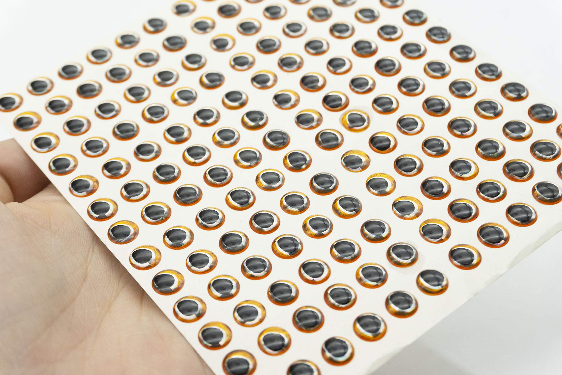 Fishing Lure 3D Gold/Silver Lure Eyes Simulation Making Fly Tying Fake Fish Eyes Saltwater DIY Lifelike Realistic Artificial Holographic Fake Eyes 7MM-330PCS