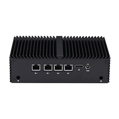 InuoMicro 5G Mini Pc G6412L4 Intel Celeron J6412, Up to 2.6Ghz 16GB DDR4 128GB SSD, 4 LAN, Router Firewall Proxy WiFi Access Point Small Business Desktop Home Firewall Device