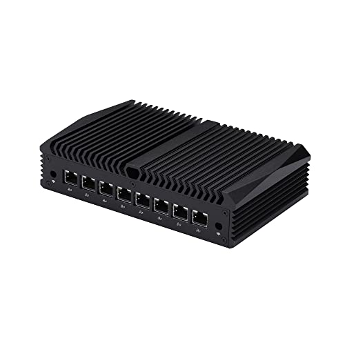 InuoMicro Industrial Pc Box G4305L8-S2 Intel 8Th Gen Celeron 4305U, 2.2 Ghz Barebone, AES-Ni,Fanless Business Mini Computer,8 X 2.5G LAN Mini Pc