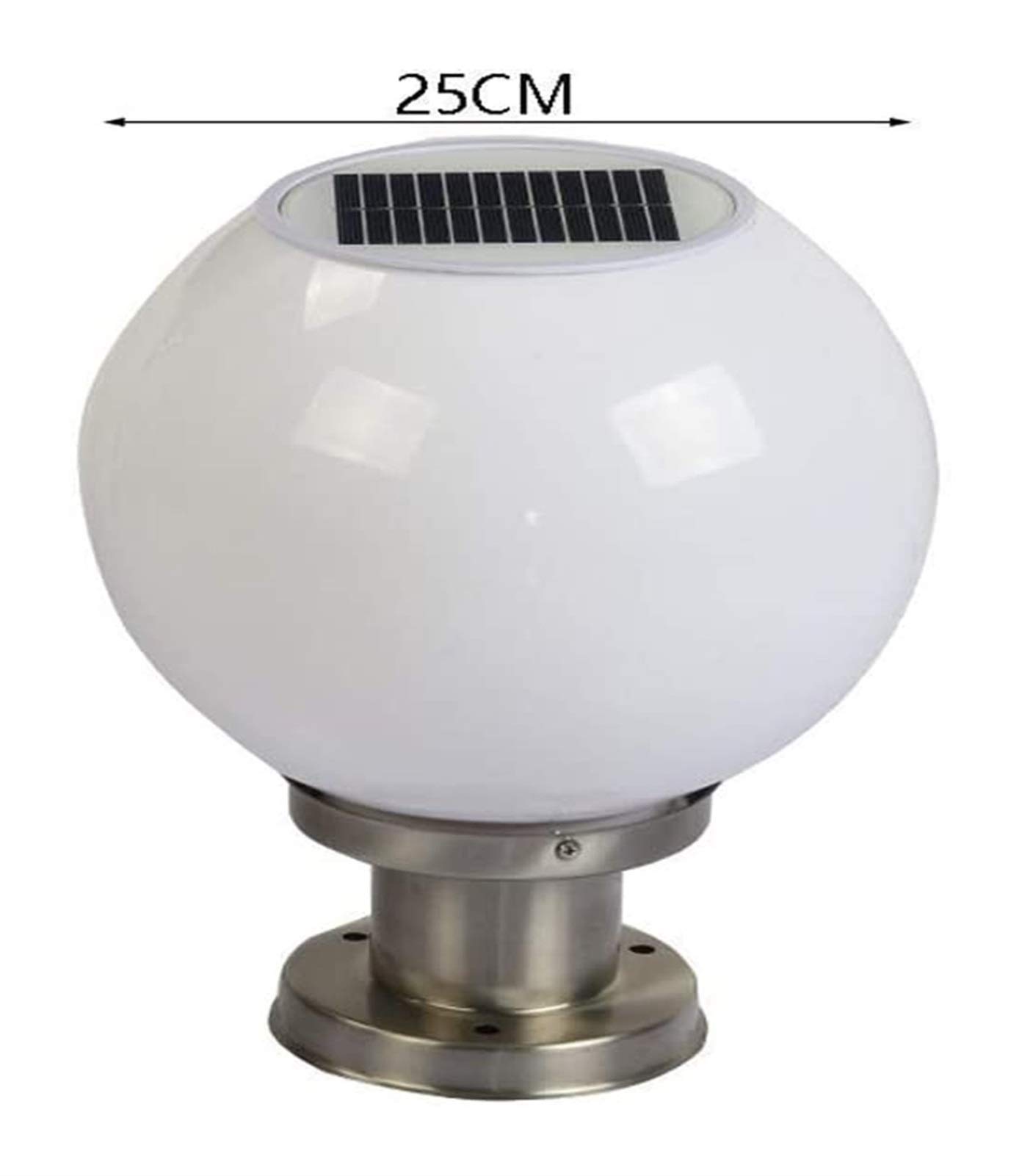 YMJ Solar Outdoor Post Light Fixture LED Cast Aluminum with Stainless Steel Pier Mount Base, Solar Pillar Light for Garden Home Hallway Porch Garage (Size : 9.84inch)