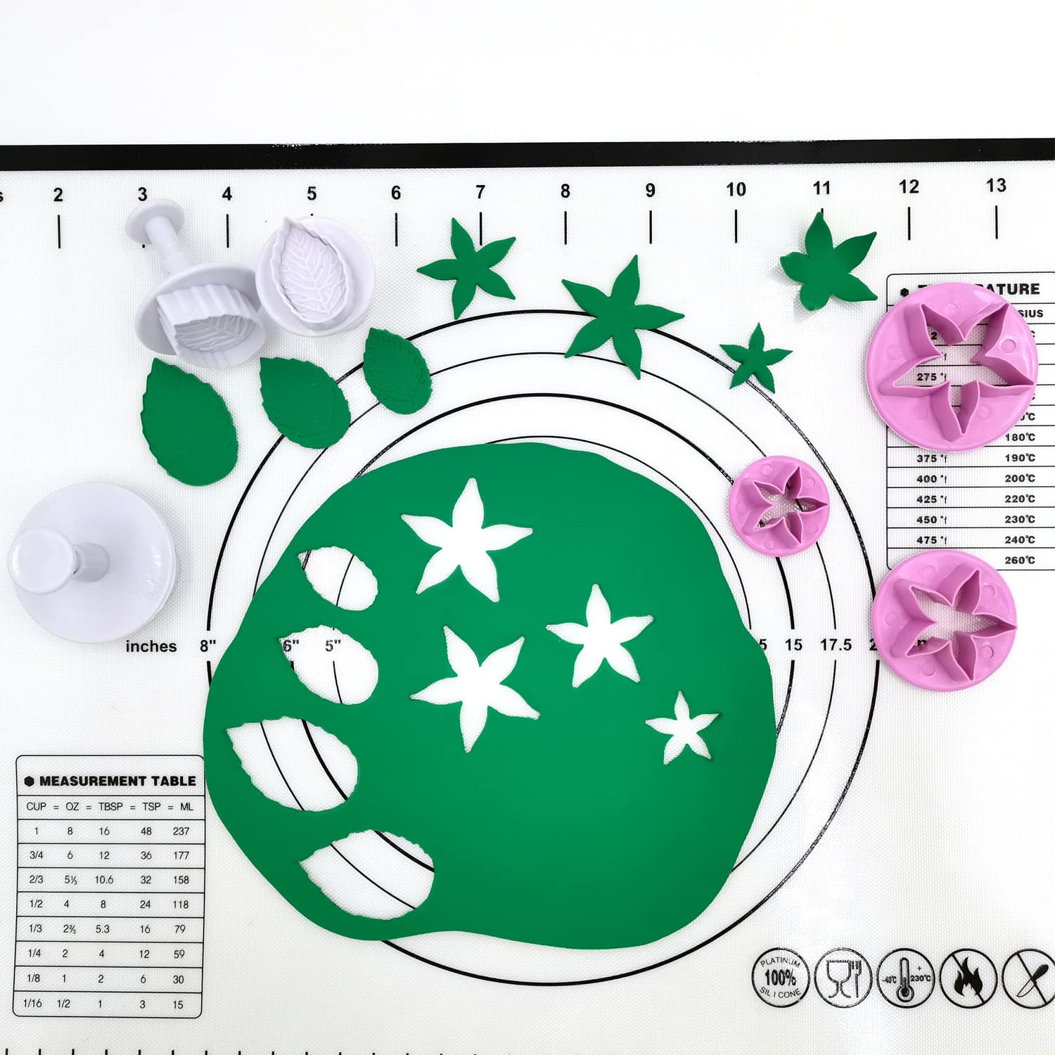 Gobaker Rose Petal Calyx Leaf Cutter Set Gumpaste Flower Mold Sugarcraft Fondant Modelling Tools for Cake Decorating,Pack of 12