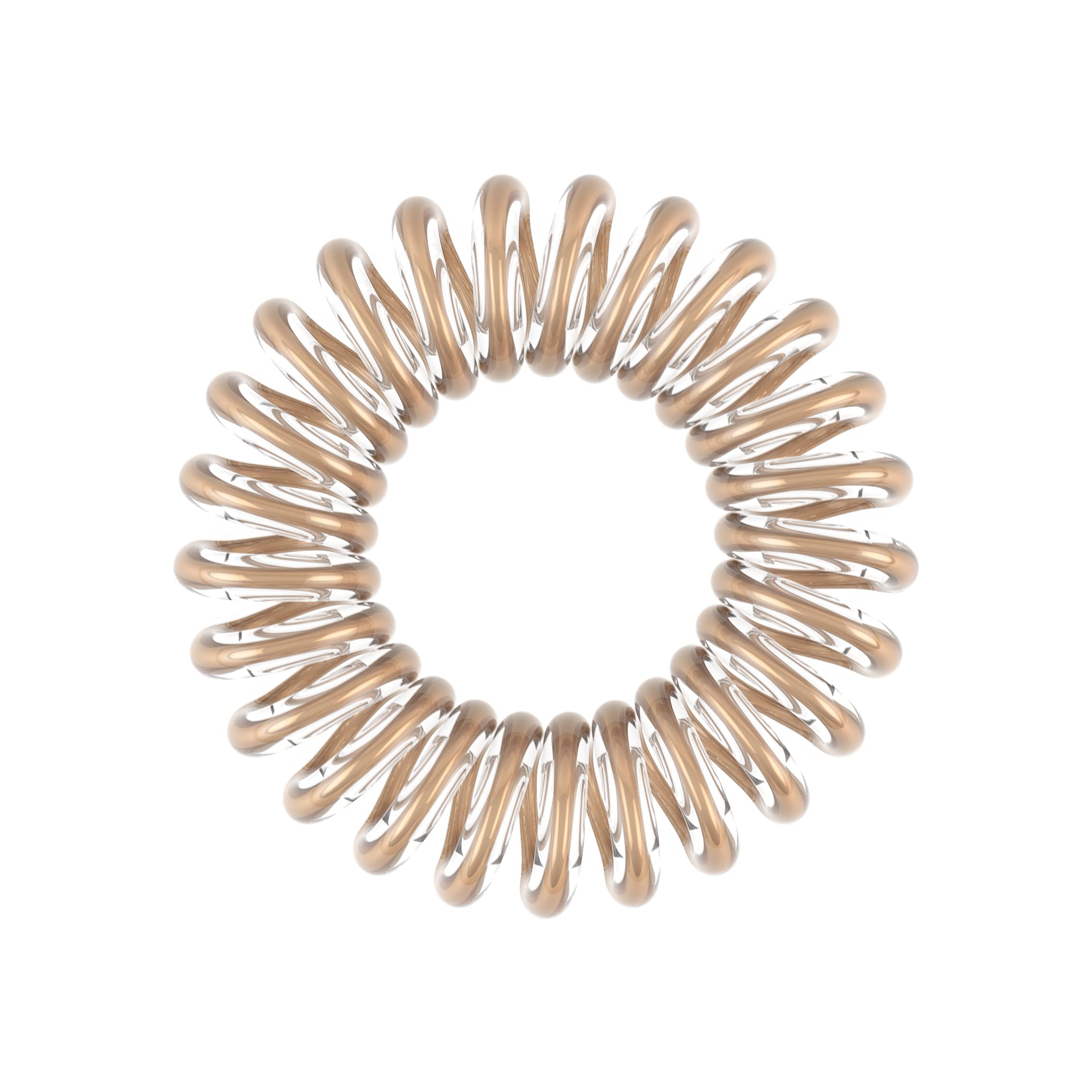 invisibobble Original Traceless Spiral Hair Ties with Strong Elastic Grip, Non-Soaking, Accessories for Women - Time to Shine, Bronze Me Pretty (Pack of 3)