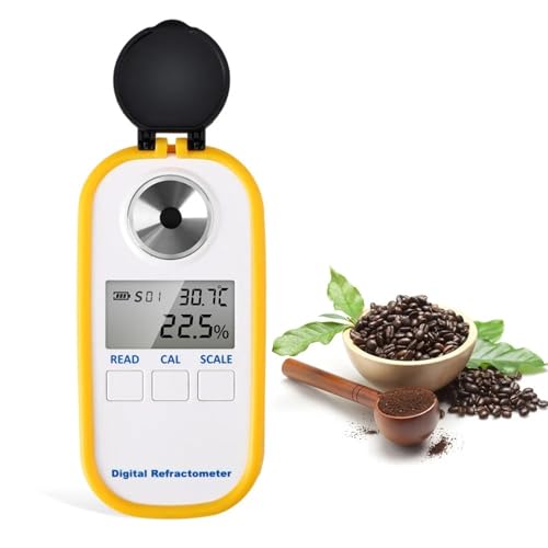 KYKYK Refractometer, 2-in-1 Auto Refractometer for Coffee Hydrometer Brix TDS Concentration Meter Tester Detector Digital Measure Coffee Sugar Meter for Fruit, Homebrewing, Juice, Vegetables