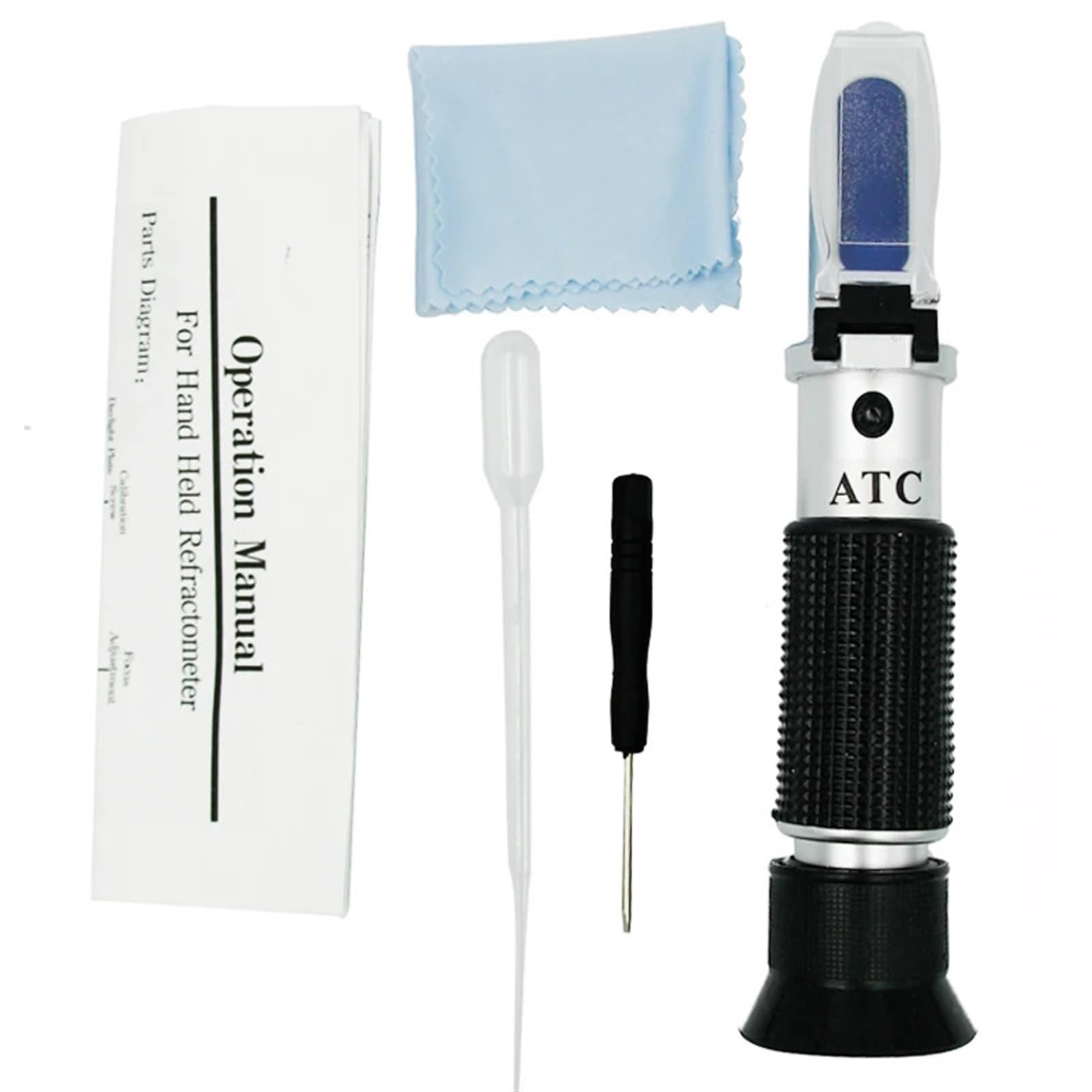 KYKYK Refractometer, Handheld Sugar Refractometer Honey Fruit Sugar Solution Brix 0-20% Optical Concentration Sugar Measuring Instrument with ATC for Fruit, Homebrewing, Juice, Vegetables