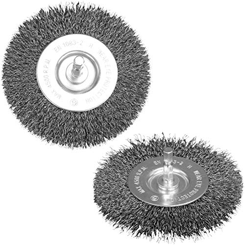 Harrier 3-inch Abrasive Wire Brush Wheel with 1/4-inch Quick Hex Shank, Coarse 0.012, 2-Pack