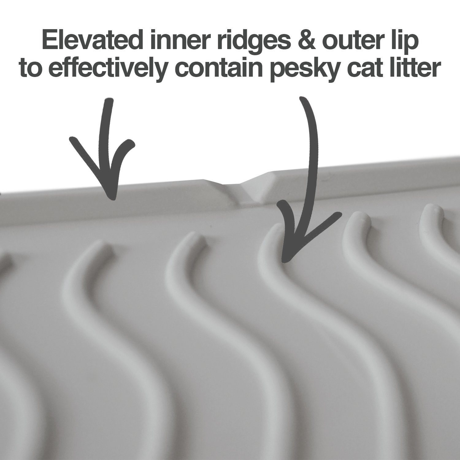 PetFusion ToughGrip Waterproof Cat Litter Matt with Inner Channels & Raised Outer Lip | XL | Premium Grade Silicone | Housebreaking Cat Supplies Needs