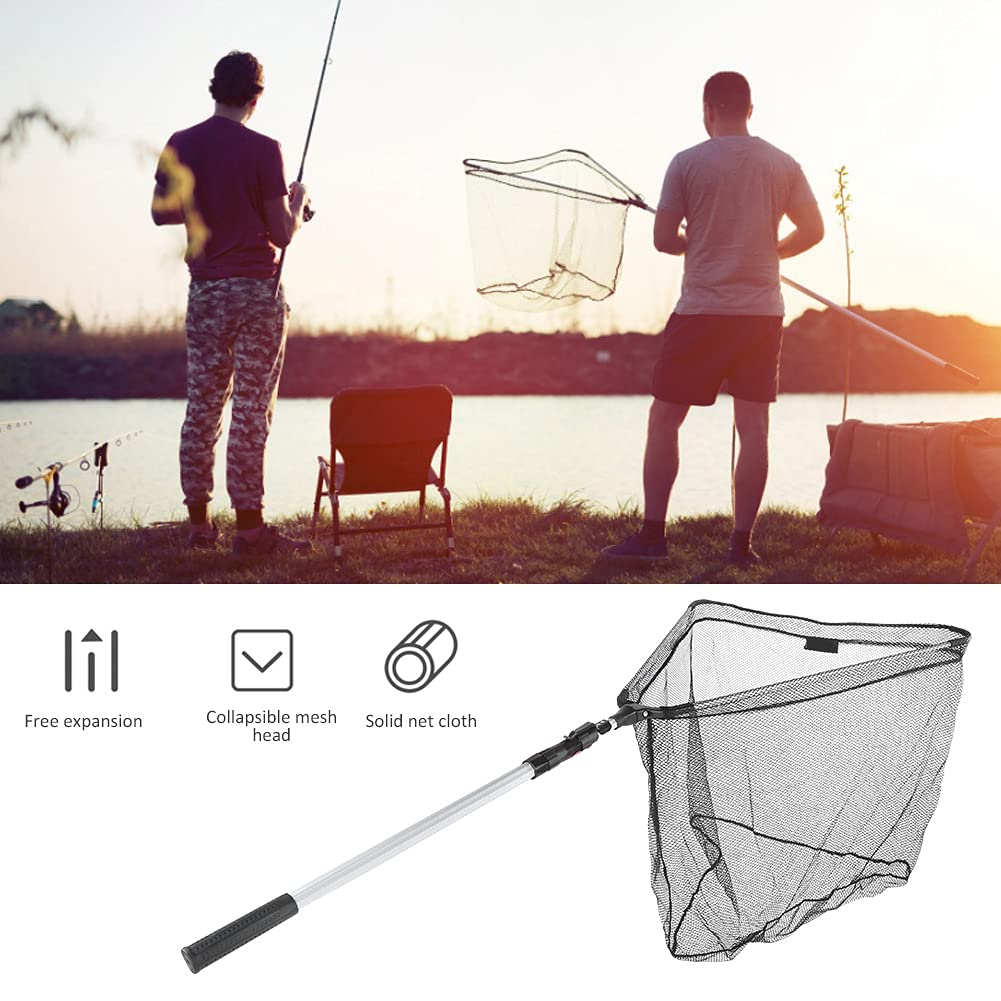 Fishing Net, Integrated Waterproof Aluminum Alloy Telescopic Triangular Folding Portable PE Fishing Net Tool Accessory(230cm)