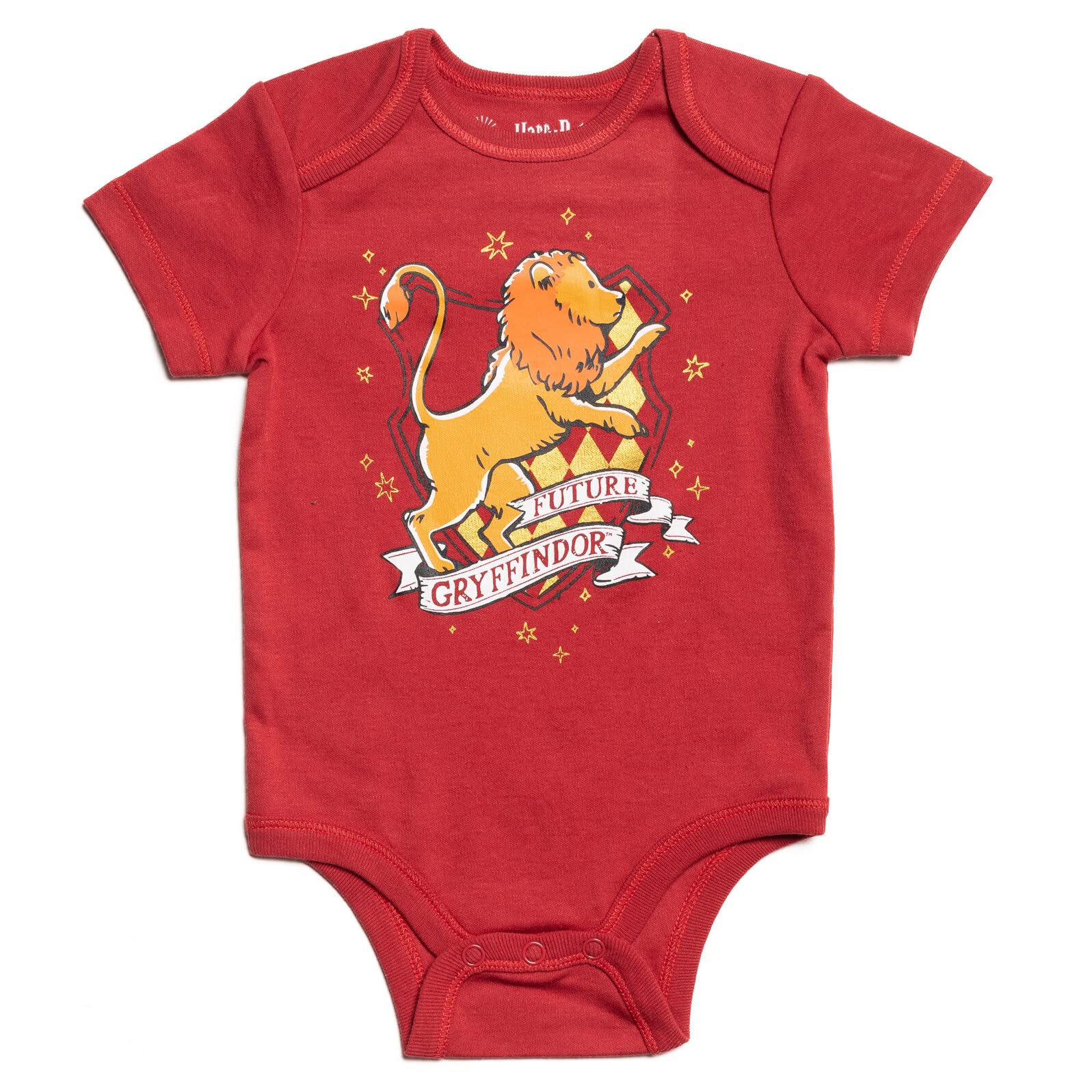 Harry Potter Gryffindor Slytherin Ravenclaw Infant Baby Boys 4 Pack Bodysuits Red/Gray/Yellow/Blue 18 Months