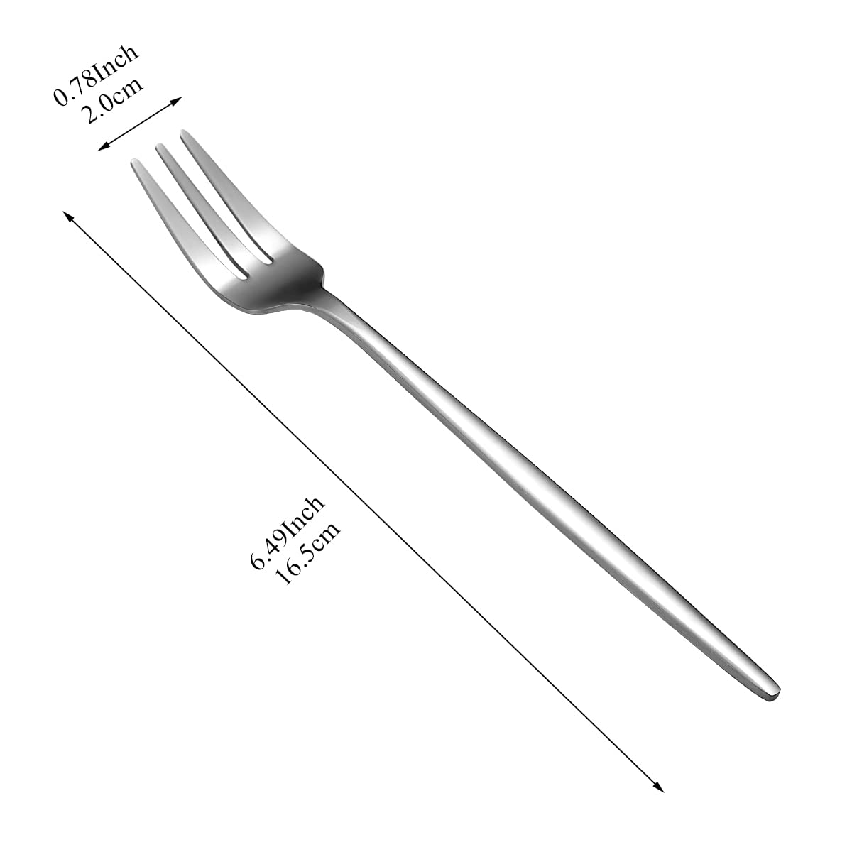 Evanda Dessert Forks Set of 6 Pack 6.3"/16.5cm, Stainless Steel Pastry Fork, Family Appetizer Fork for Fruit, Cake, Cheese, Party Trips, Cafes, Restaurants, Easy To Clean, Dishwasher Safe