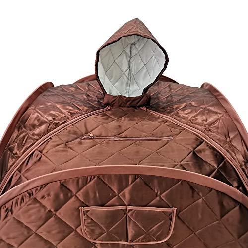 Hoolife Steam Sauna Tent, Portable One Person Full Body Spa Box for Detox Therapy, Steamer NOT Included (Brown)