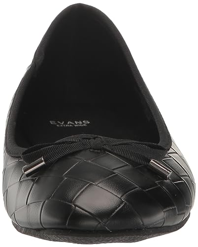 EVANS Women's Ballet Flat, Black, 5 Wide