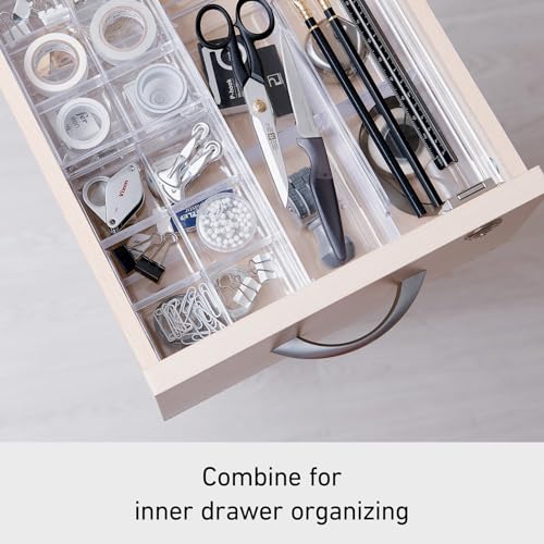 Like-It | MX-T11 | System Tray | Stackable Organizer | Drawer Organizer | A6 | 6 Divide |4.53" × 6.06" × 1.18" | Clear |
