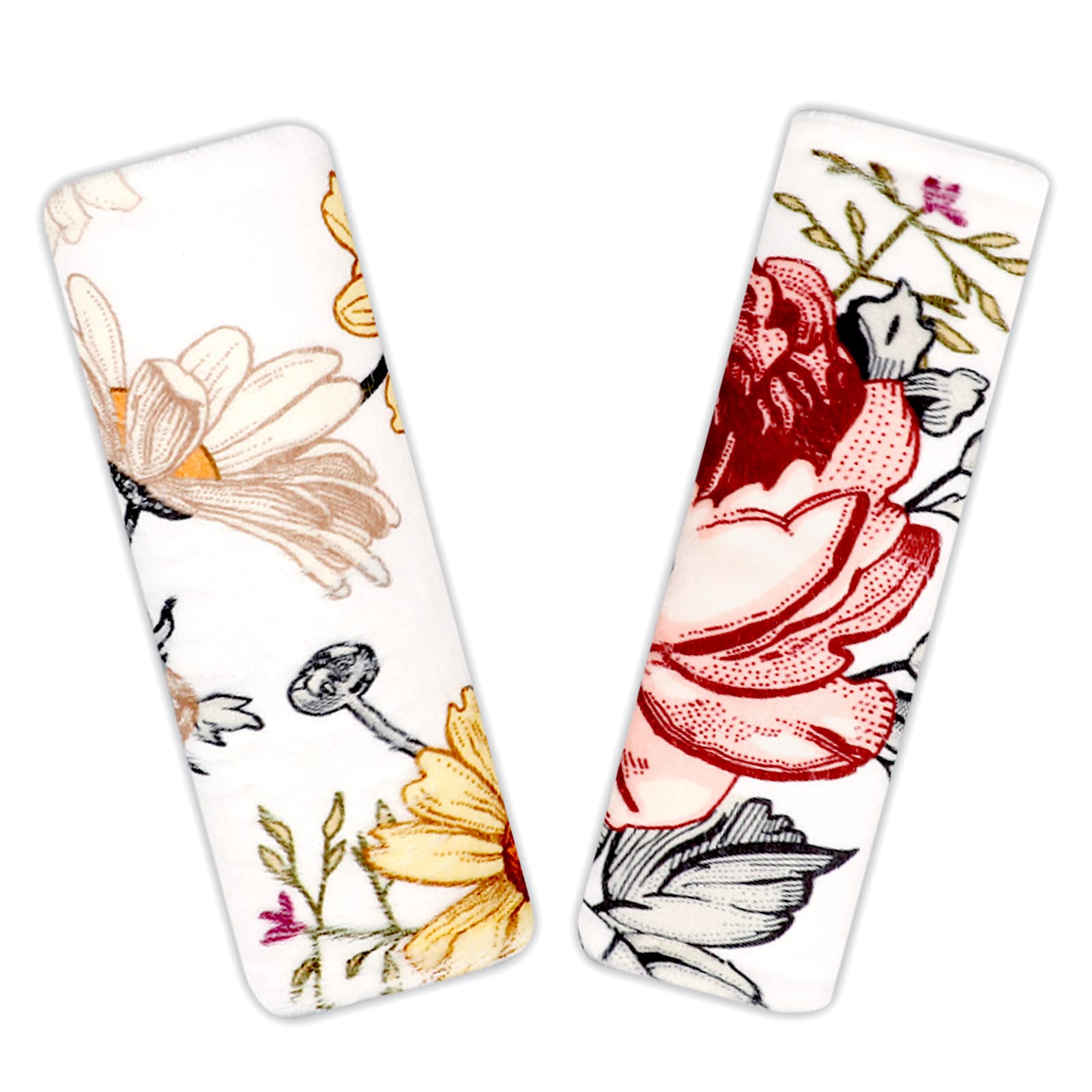 HNHUAMING Baby Car Seat Strap Covers Shoulder Pads for Baby Kid, Super Soft Infant Carseat Belt Covers for All Car Seat Stroller, Floral