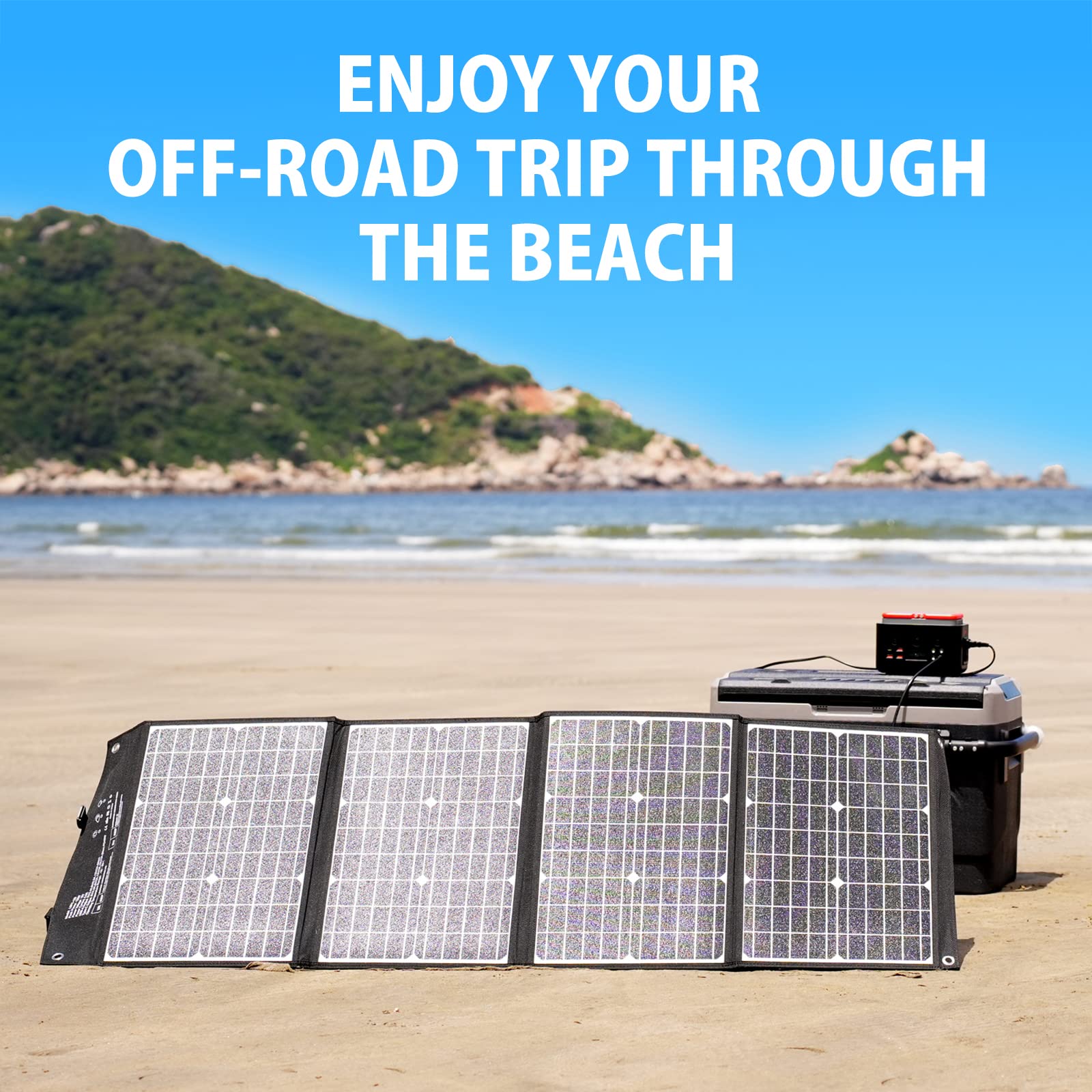 ELECAENTA Solar Generator, 200Wh LiFePO4 Portable Power Station, 2 AC Pure Sine Wave Outlets, and 120W Solar Panel for Outdoors Camping Travel Hunting Emergency