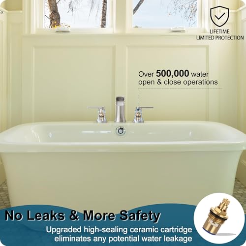 HOIGY 3 Mode 360 Degree Swivel Stainless Steel Faucet for Kitchen Sink, 1 Handle Kitchen Sink Faucet with Deck Plate, Brass Deck Mount Waterfall Bathtub Faucet Set High Flow Widespread 6-16 Inch