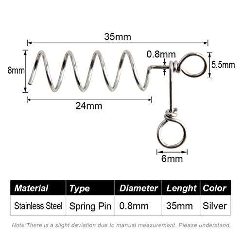 DAPERCI Fish Bait Fishing Hook Bait Jig Fish Hooks 20pcs Soft Lure Bait Spring Fishing Screw Fishing Accessories Crank Hook Centering Pin Shallow Rigging for Hard Baits Worm Hooks Fish Bait Tool