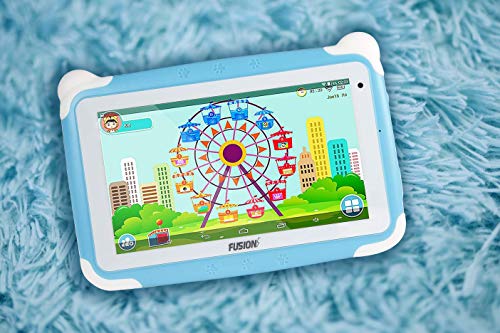 Fusion5 7" KD095 Kids Tablet PC - 64-bit Quad-core, Android 8.1 Oreo, WiFi, Parental Controls, Kids Learning Tools, 32GB Storage, Dual Cameras, Kids apps, Tablet PC for Kids (Blue)