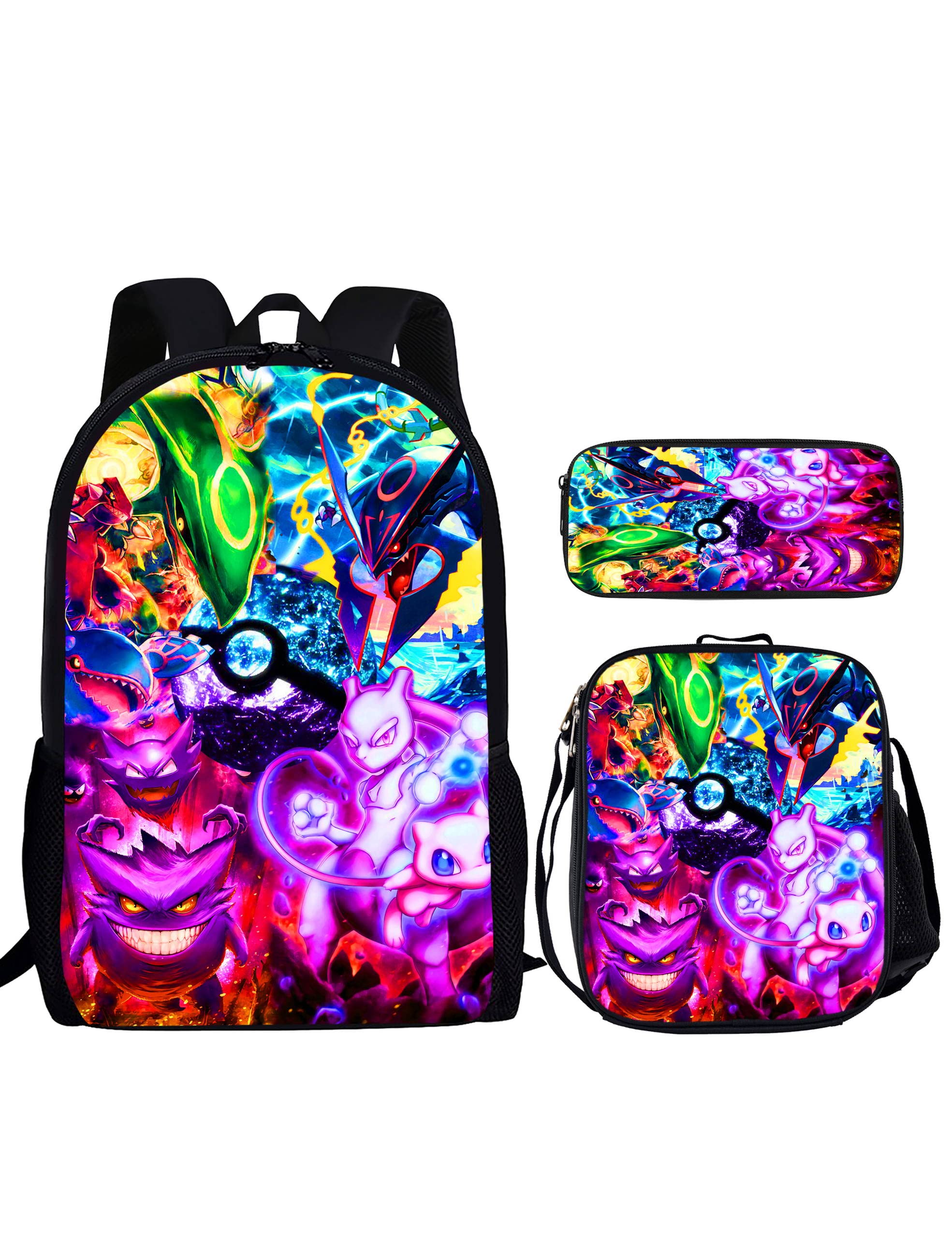 DOKERS 3PCS Lightweight Anime Backpack Set 17IN Cartoon Backpack with Lunch Bag and Pencil Case Color2