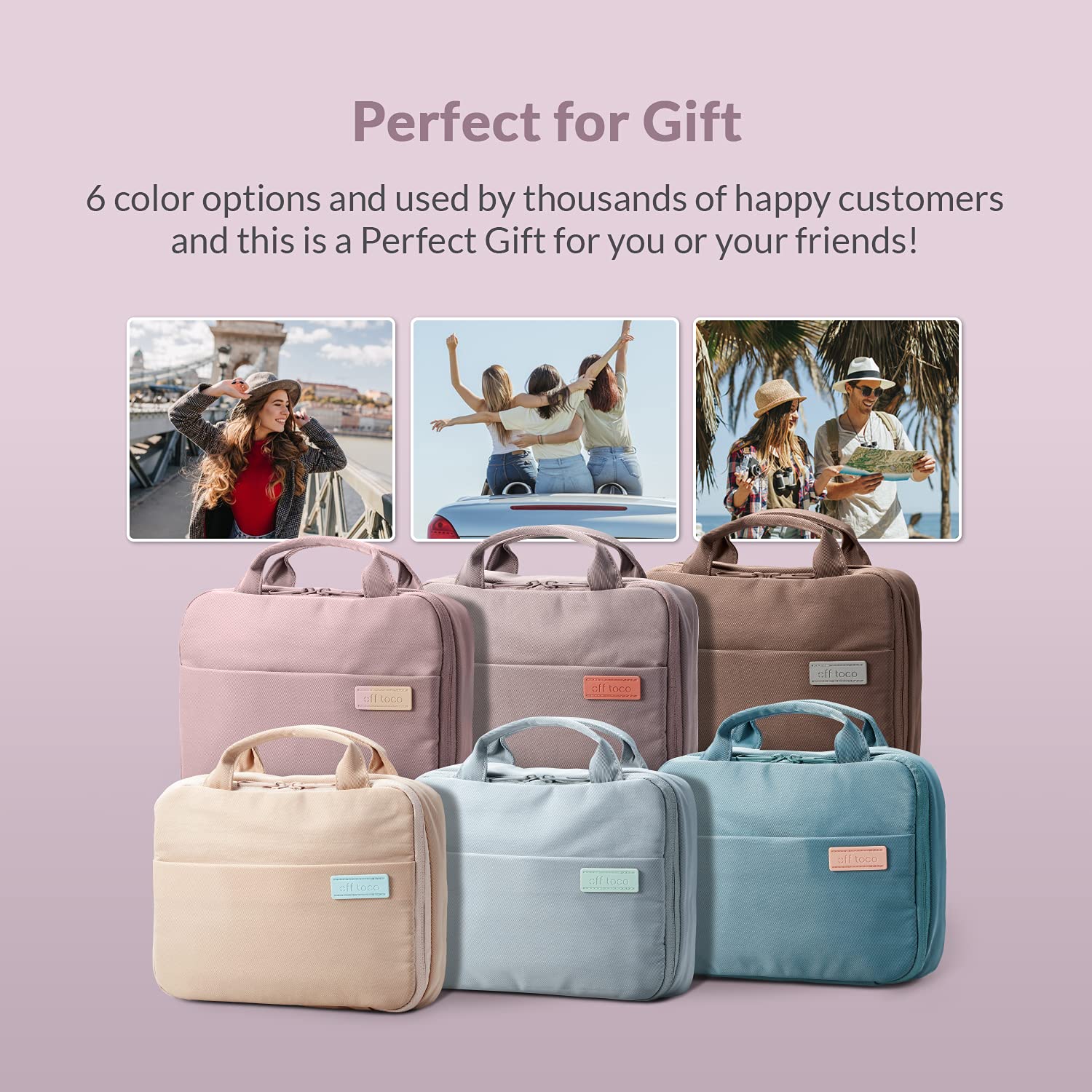 ELECOM Travel Toiletry Bag with Hanging Hook for Women and Men Water-repellent See-through Zippered Pockets Folds-up Makeup Organizer (BMA-OF04PU)