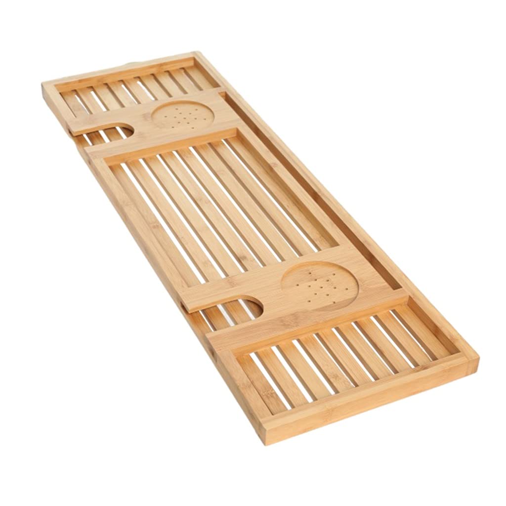 IRDFWH Wooden Bath Tray Bathroom Shelves Apply for Pad/Book/Tablet Home Bathrooms Accessories