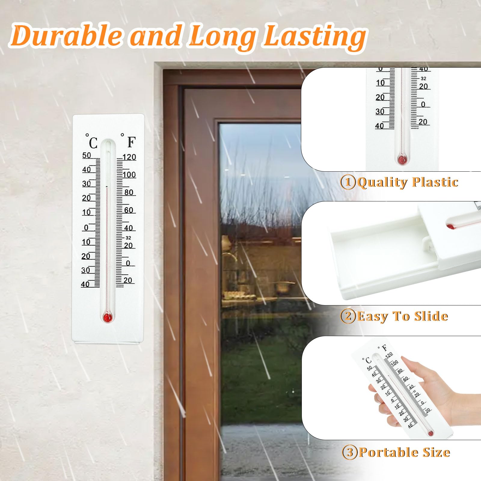 Dexspoeny Key Cabinet Outdoor, Key Lock Box, Thermometer Decorative Hide a Keys Lockbox for Outside Waterproof Dexspoeny Secret Hidden Storage Coins, Money and Hold House Spare Keys for Safe Storage